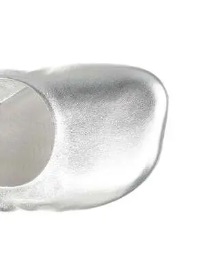 Loewe Pebble" Ballerina Flats In Lambskin With Anagram Detail - Silver