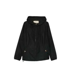 Valentino Garavani Hooded Zip-up Jacket - Black
