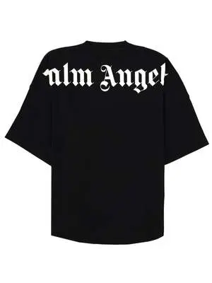 Palm Angels T-shirt In Cotone A Maniche Lunghe - Black