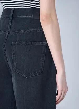 Saint Laurent Mid Rise Raw Edge Denim Shorts
