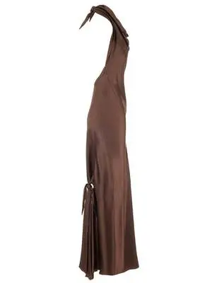 Loewe Long Silk Satin Scarf Dress