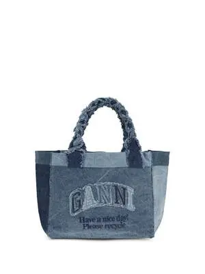 GANNI Medium Trapeze Denim Shopper - Blue