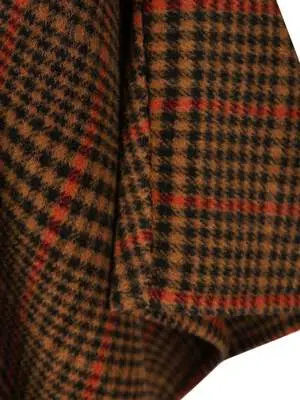 Saint Laurent Worsted Wool Blanket Cape - Brown
