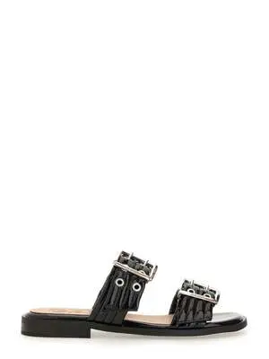 GANNI Buckled Sandals - Black