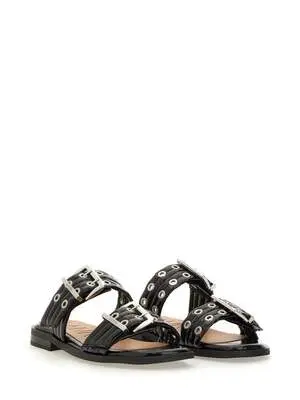 GANNI Buckled Sandals - Black