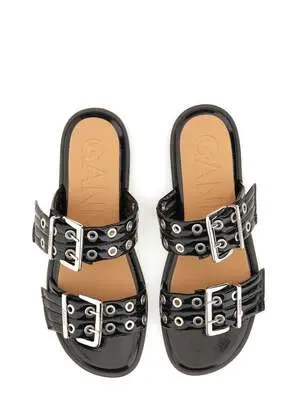 GANNI Buckled Sandals - Black
