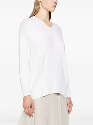 Brunello Cucinelli Cashmere-silk Blend Sequin Embellished V-neck Sweater - Multicolor