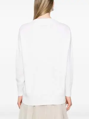 Brunello Cucinelli Cashmere-silk Blend Sequin Embellished V-neck Sweater - Multicolor