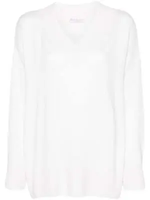 Brunello Cucinelli Cashmere-silk Blend Sequin Embellished V-neck Sweater - Multicolor
