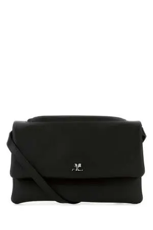 COURREGES Leather Shoulder Bag - Black