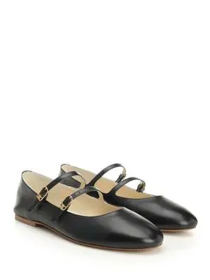 Celine Les Ballerines Lambskin Ballerina With Double Strap - Black