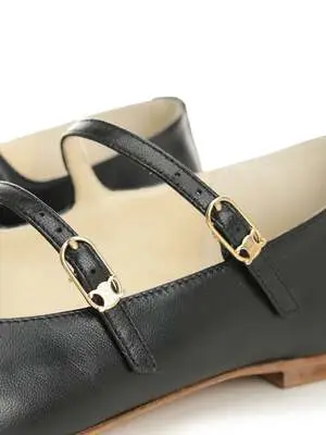 Celine Les Ballerines Lambskin Ballerina With Double Strap - Black