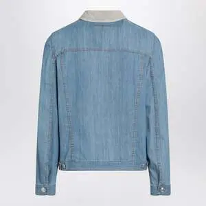Brunello Cucinelli Denim Jacket With Suede Collar