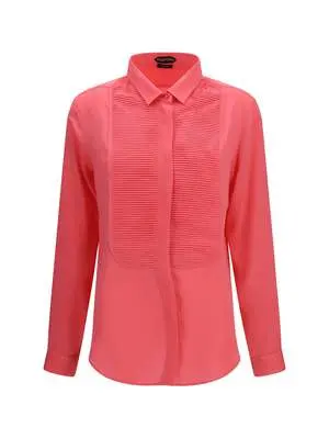 TOM FORD Tuxedo Shirt With Pleated Bib - Pink
