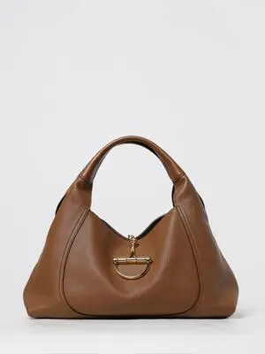 Gucci Calfskin Leather Shoulder Bag With Gold Tone Hardware - Brown