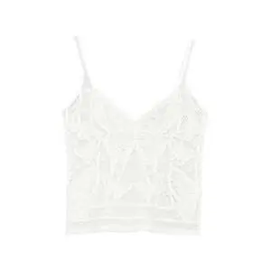 Blumarine Cropped Lace V-neck Tank Top
