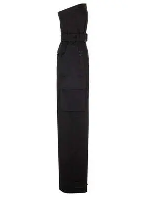 Saint Laurent Cassandre Bustier Jumpsuit - Black