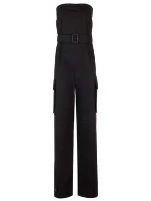 Saint Laurent Cassandre Bustier Jumpsuit - Black