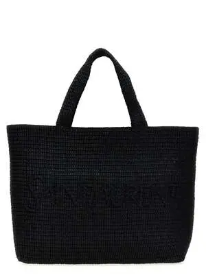 Saint Laurent Raffia Tote Bag - Black
