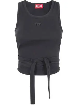 DIESEL® Ribbed Tank Top With Tie Detail