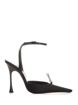 Saint Laurent Doville Satin Slingback - Black