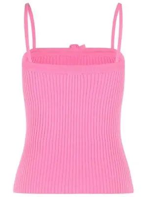 COURREGES Ribbed Tank Top With Decorative Buckle