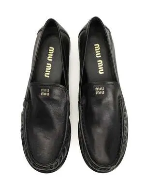 Miu Miu Buffalo Leather Moccasins