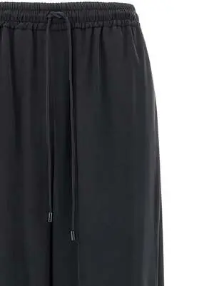 Max Mara Mxmgenero Wide-leg Silk Canvas Pants - Blue