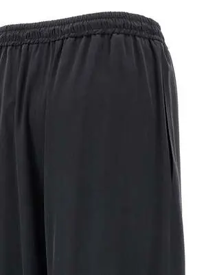 Max Mara Mxmgenero Wide-leg Silk Canvas Pants - Blue