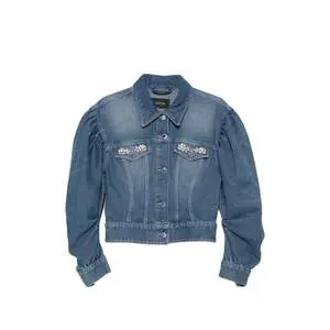 Simone Rocha Embellished Denim Jacket - Blue