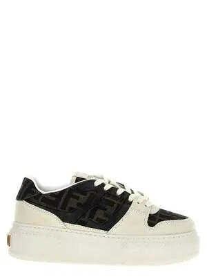 Fendi Match Suede And Jacquard Ff Logo Sneakers - Multicolor