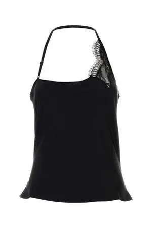 COURREGES Stretch Satin Top - Black