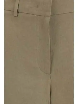 Giorgio Armani Linen Wide-leg Trousers - Cream