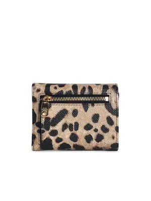 Dolce & Gabbana Dauphine' Leopard Leather Portafolgio - Brown