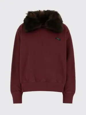 Prada Sweatshirt With Fur Collar - Red