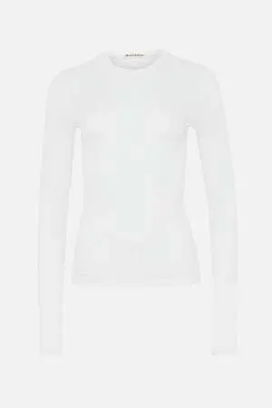 JW Anderson J.W. Anderson Long Sleeve Crew Neck Sheer Jersey Top Multicolor