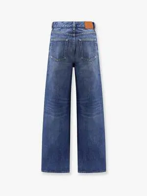 Chloé High-waisted Flared Jeans With Leather Logo Tag - Multicolor