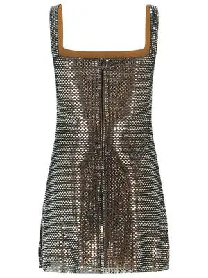 SELF-PORTRAIT Embellished Square Neck Dress