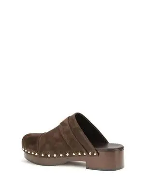 Chloé Jeannette Suede Clog Mules - Brown