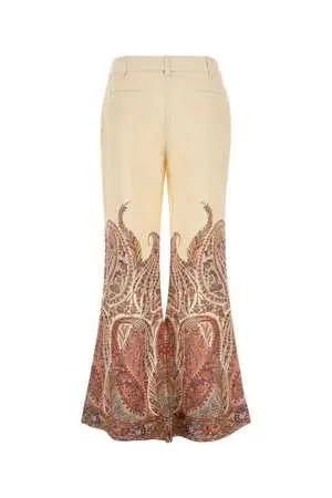 Zimmermann Rhiannon Printed Linen Flared Trousers - Multicolor