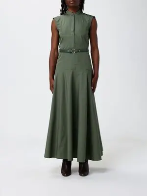 Max Mara Max Mara Studio Cotton Belted Midi Dress Brown