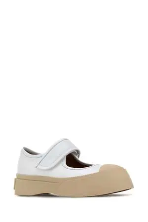 Marni Leather Mary Jane Sneakers - White