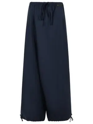 Marni Virgin Wool Wide-leg Trousers - Blue