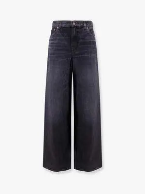 Chloé CHLOE High-Waisted Flared Jeans With Leather Logo Tag Multicolor