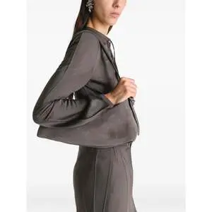 LEMAIRE Grey Suede Shoulder Bag