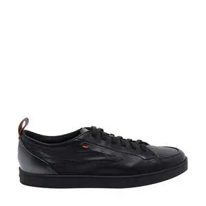 Santoni Montecarlo Leather Sneakers - Black