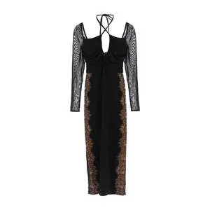SELF-PORTRAIT Lace Trimmed Dress - Black
