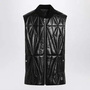 Moncler Faux Leather Gilet - Black