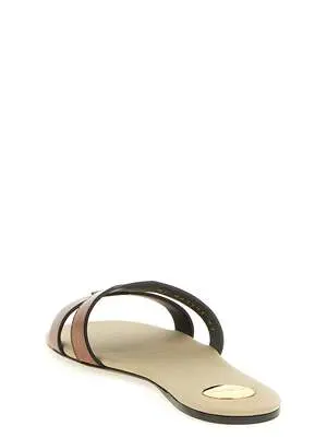 Saint Laurent Mabrouka Leather Sandals - Brown