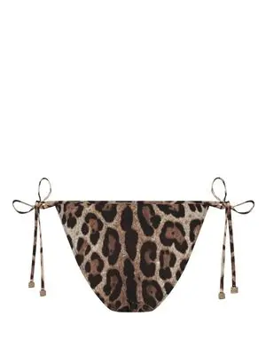 Dolce & Gabbana Leopard Print Bikini Bottom - Multicolor